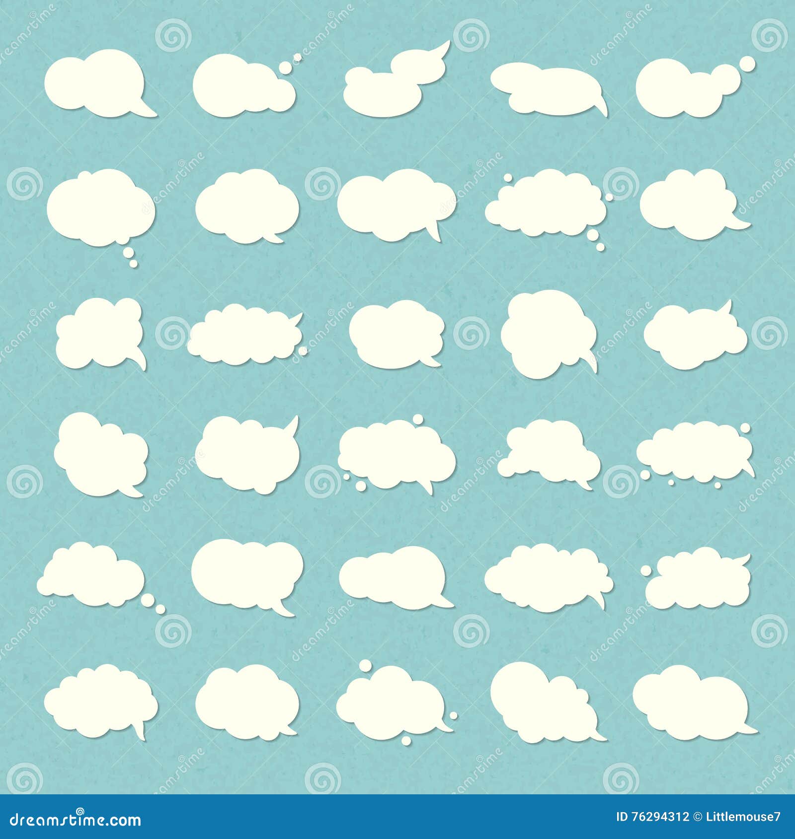 Set Speech Bubbles, Pop Art Style. Think Cloud, Comic Book Stock Vector ...