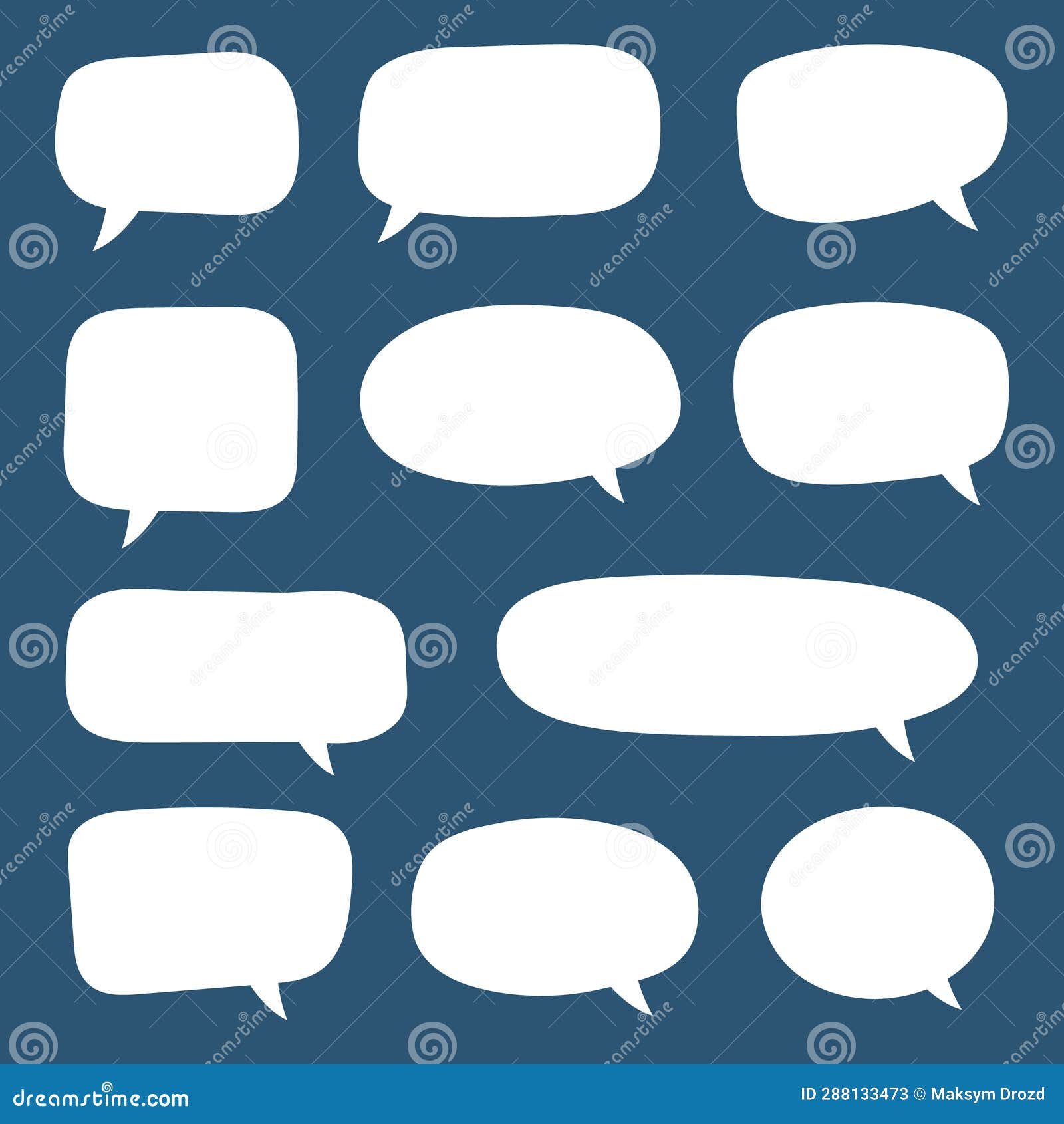 Set of Speech Bubbles. Speak Bubble Text, Cartoon Chatting Box, Message ...