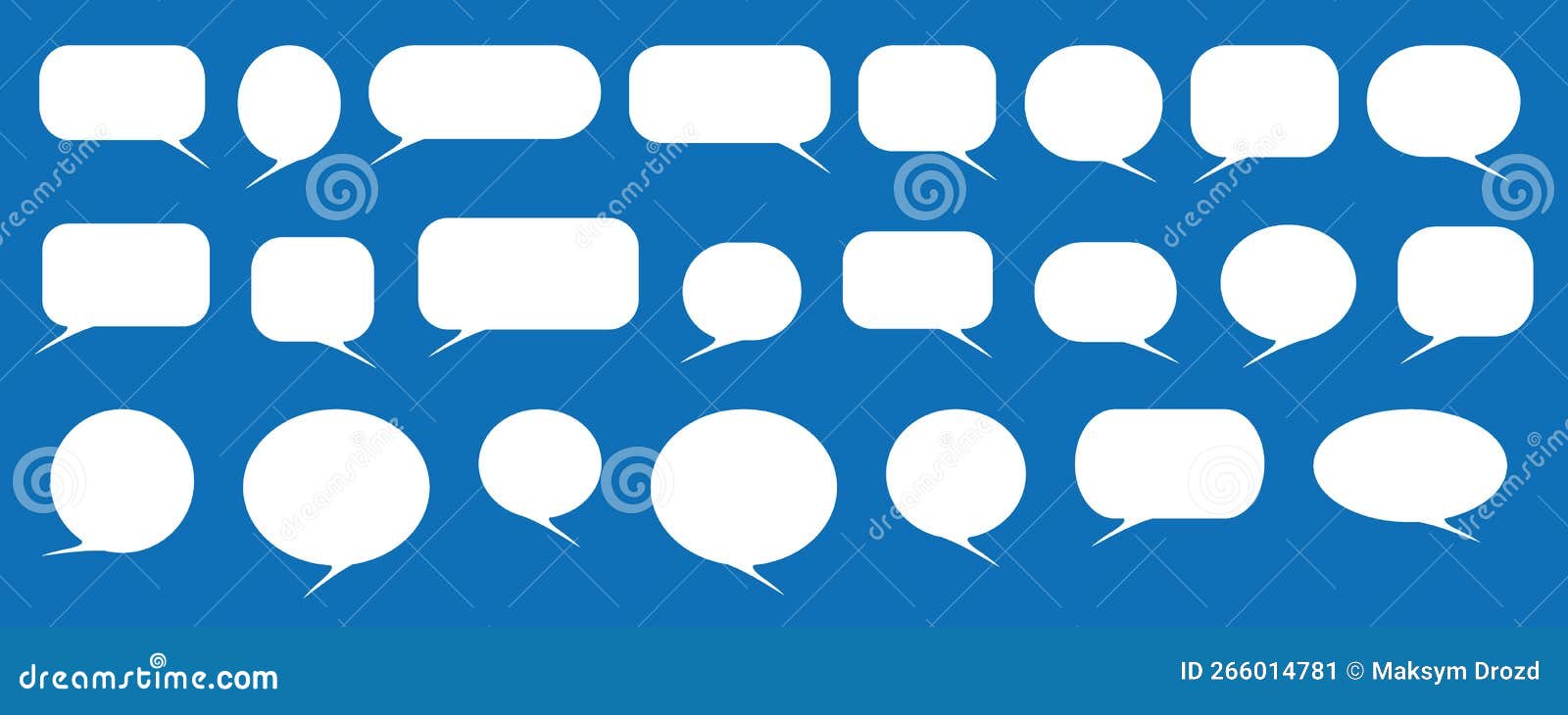 Set of Speech Bubbles. Speak Bubble Text, Cartoon Chatting Box, Message ...