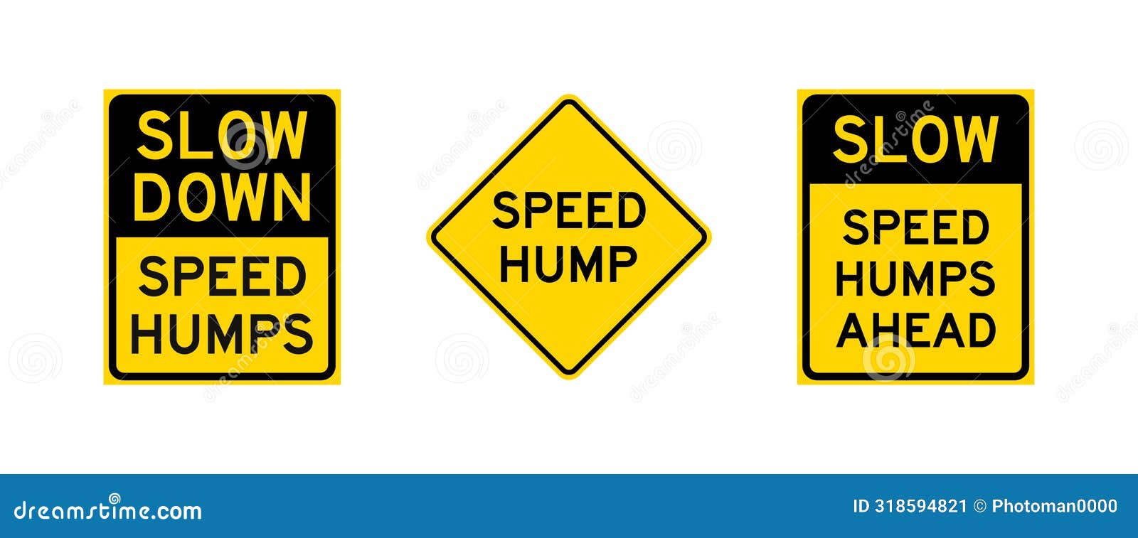 Speed Hump Sign In City Road. Royalty-Free Stock Image | CartoonDealer ...