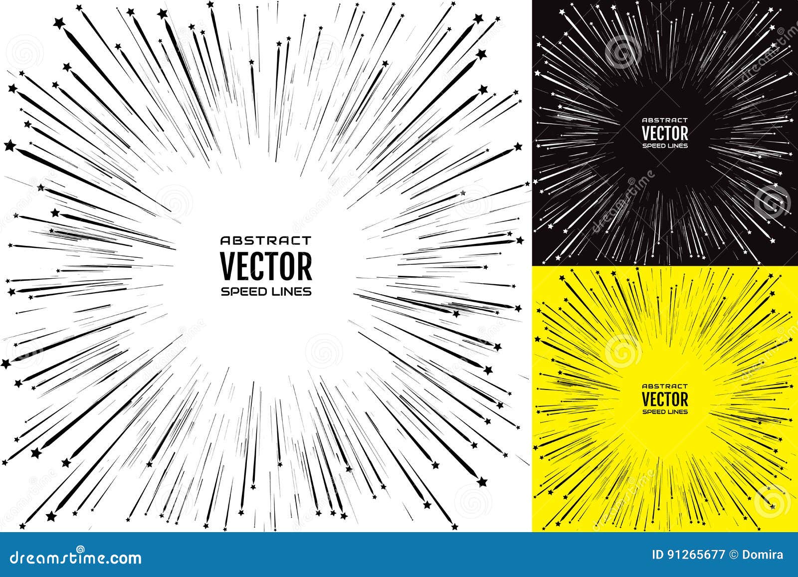 Set Speed Line with Stars. Festive Illustration with Effect Power ...