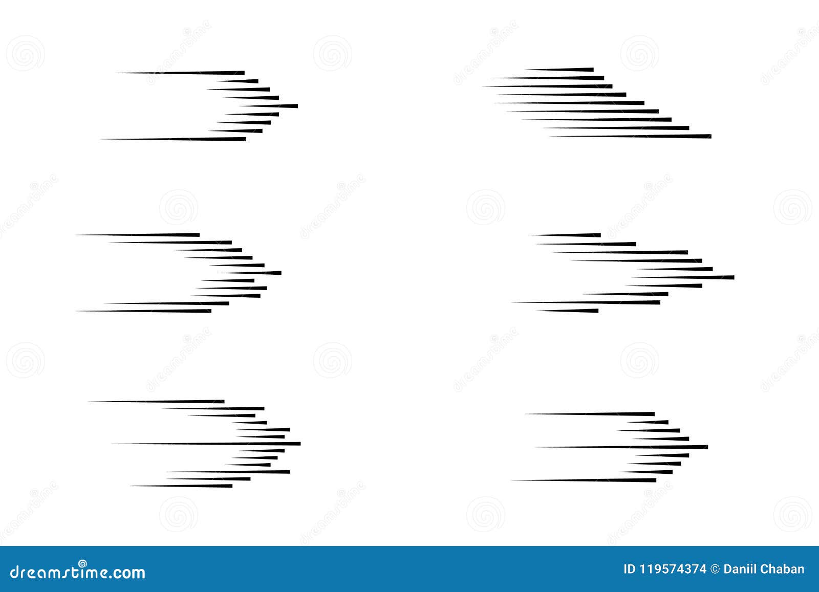 Set Speed Lines Isolated Set. Motion Effect for Your Design. Black ...