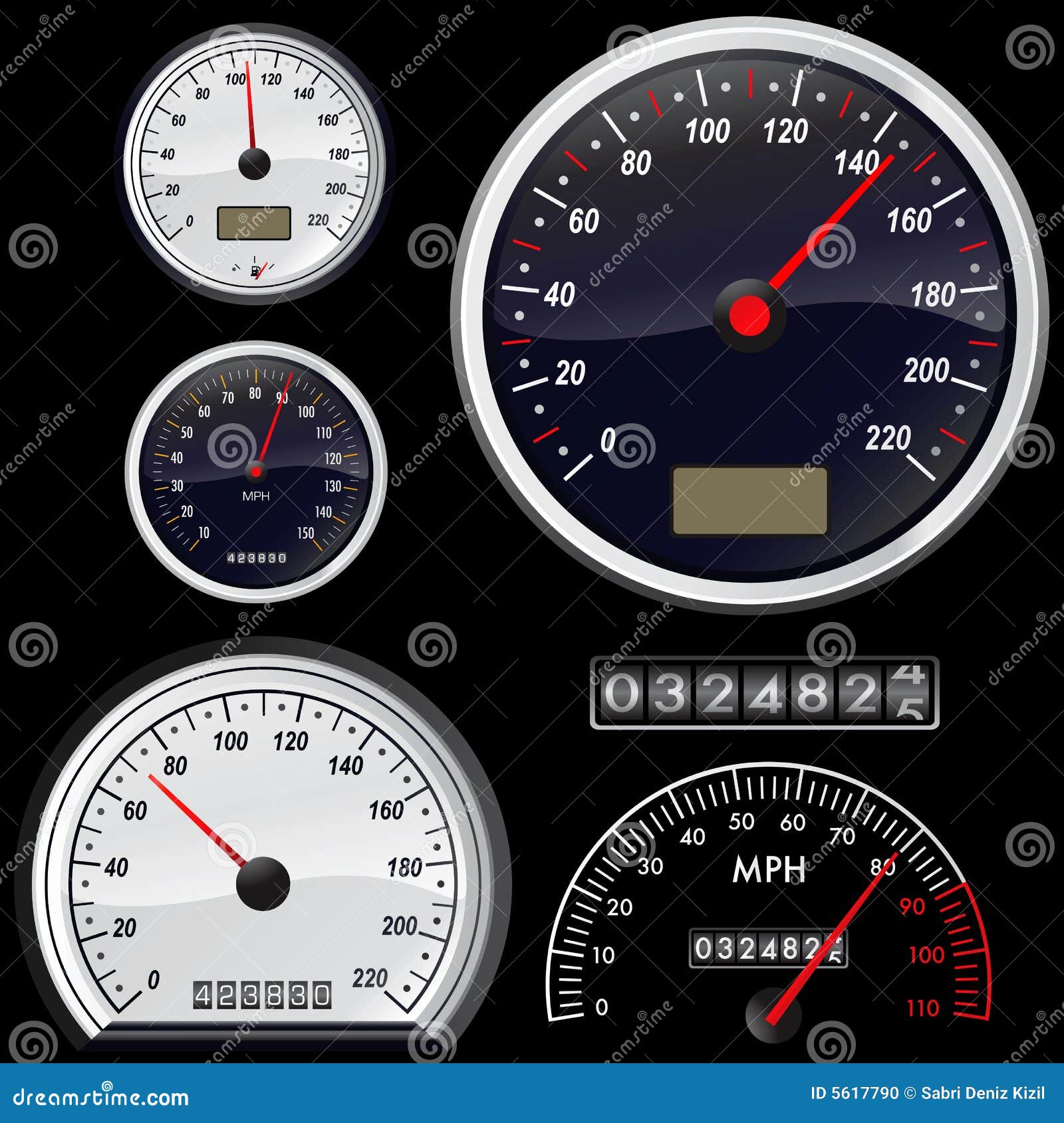 Set of speedometer vector stock vector. Illustration of accelerate ...