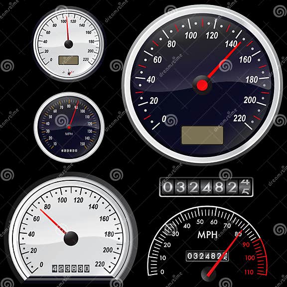 Set of speedometer vector stock vector. Illustration of accelerate ...