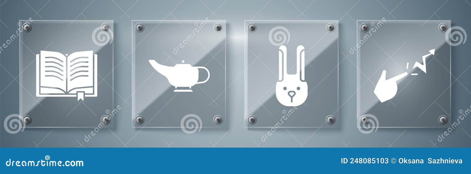 Set Spell, Rabbit with Ears, Magic Lamp or Aladdin and Ancient Magic ...