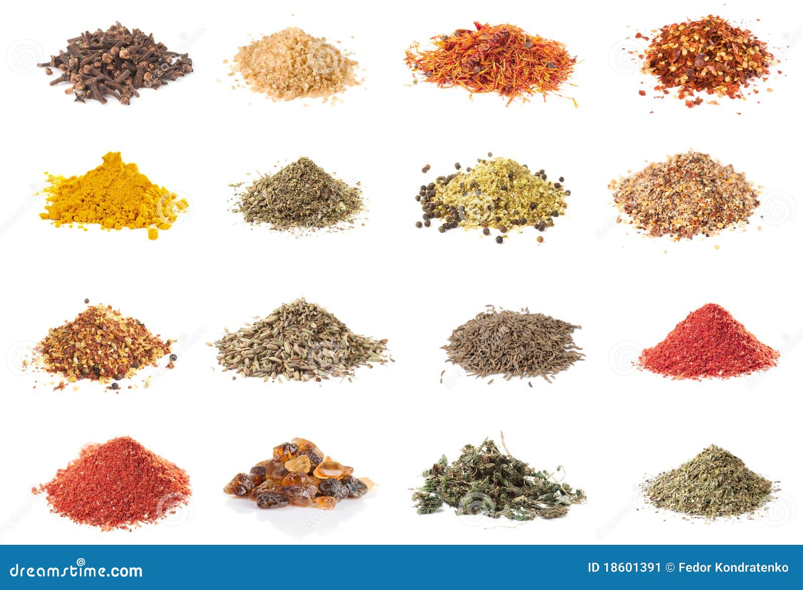 Set of Spices Isolated on White Stock Image - Image of food, indian ...