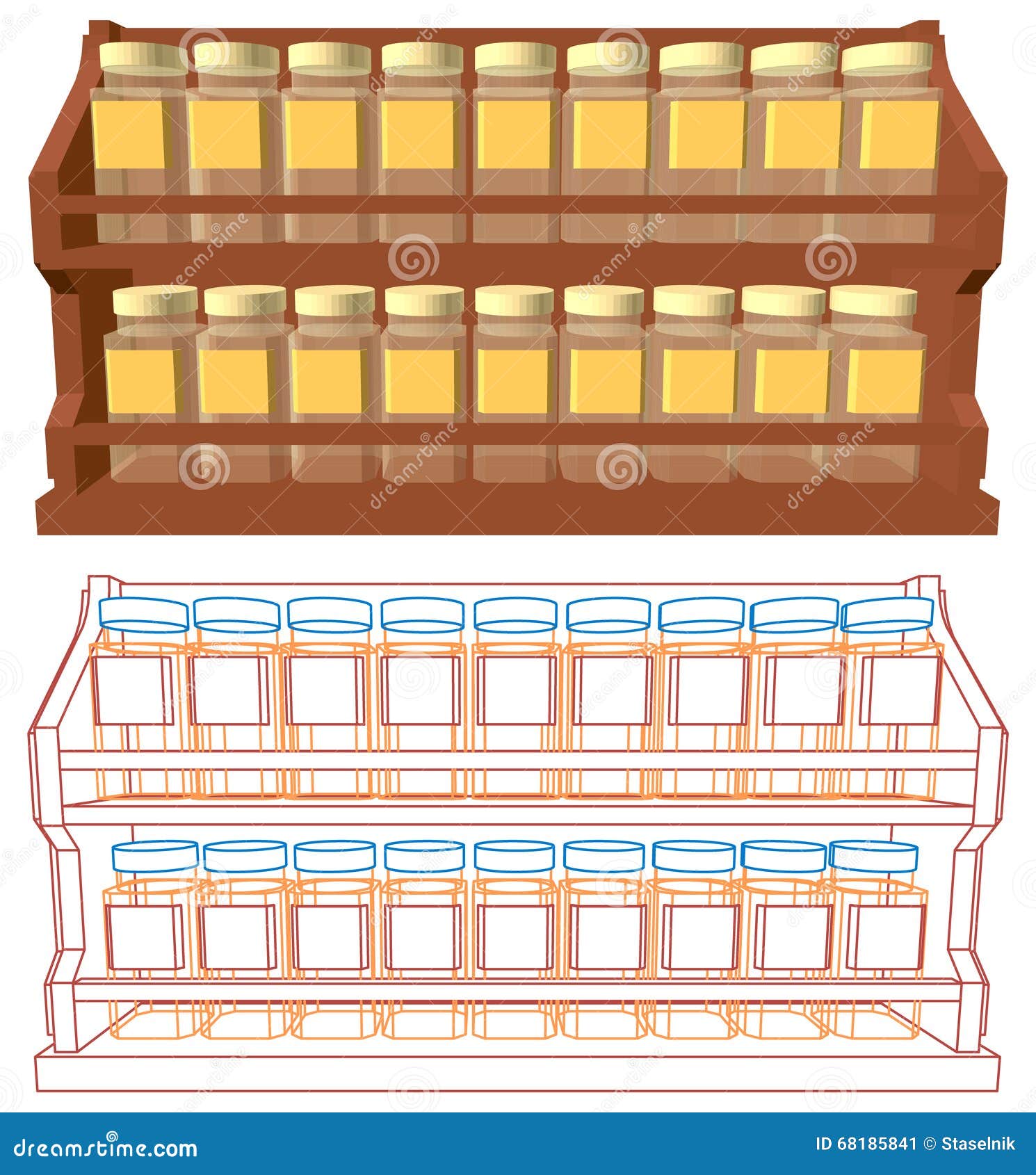 Set of spices in jars stock vector. Illustration of cayenne - 68185841
