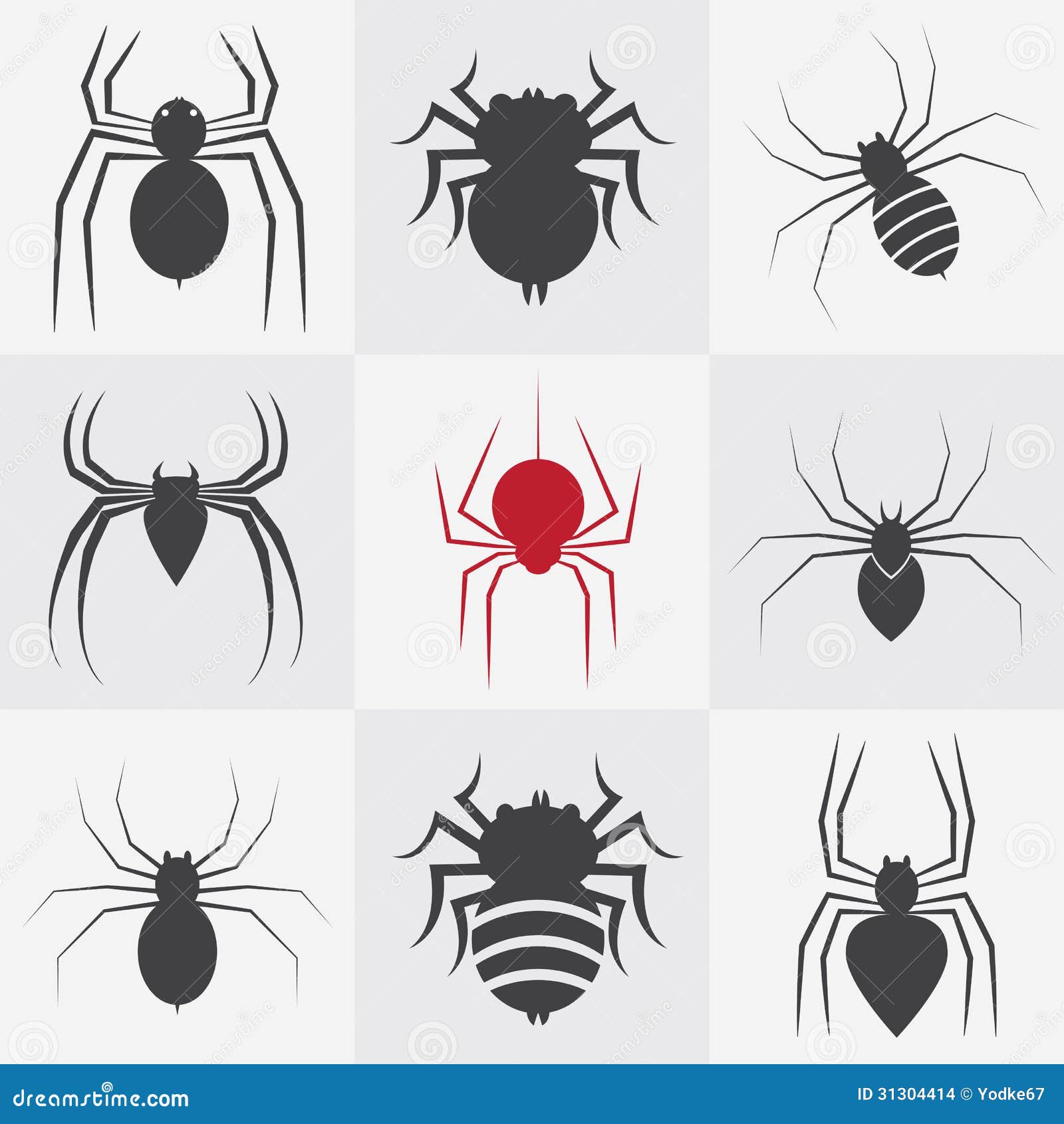 Set of spider icons stock vector. Illustration of arachnid - 31304414