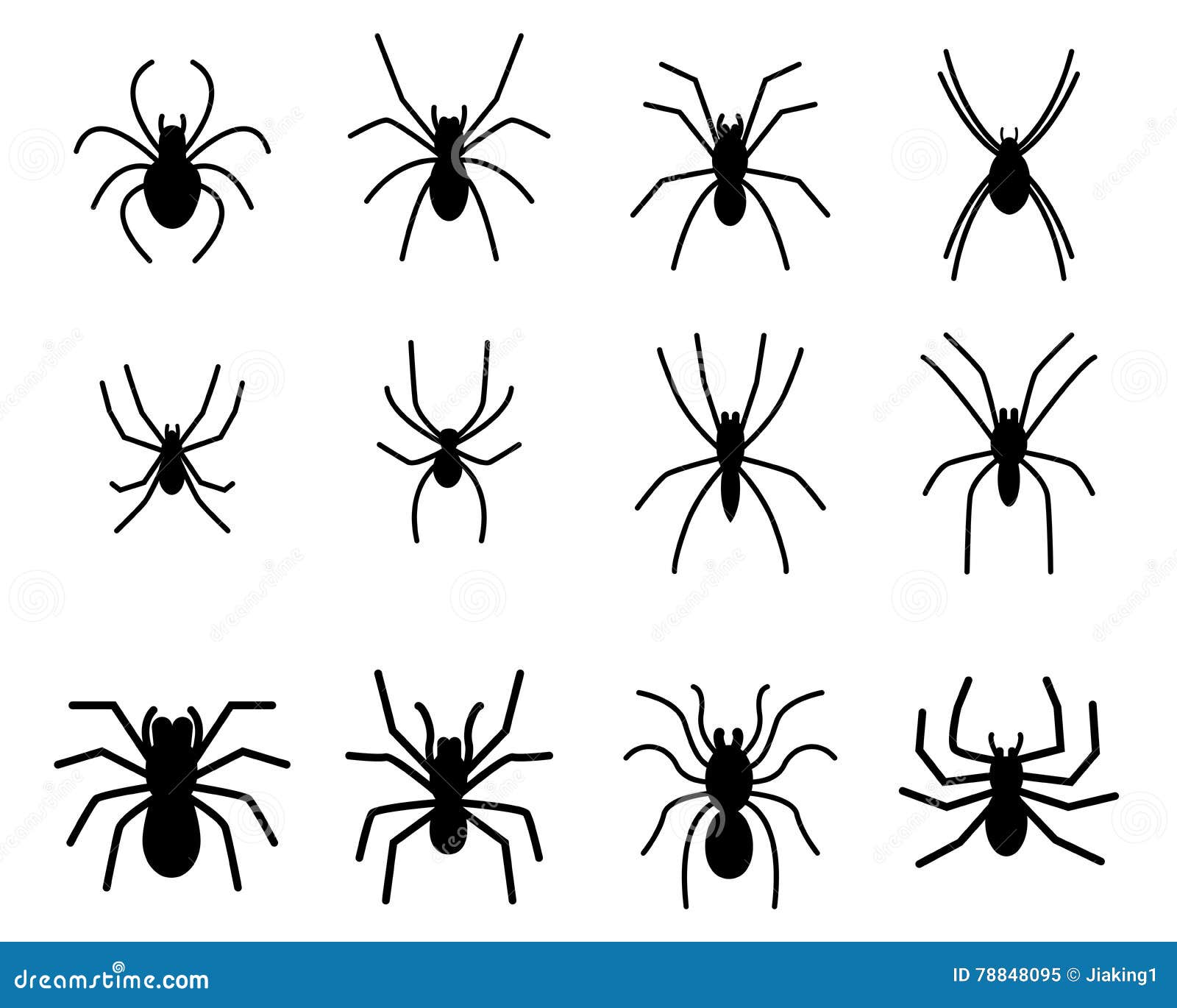 Spider Web Silhouette Vector Set | CartoonDealer.com #80877440