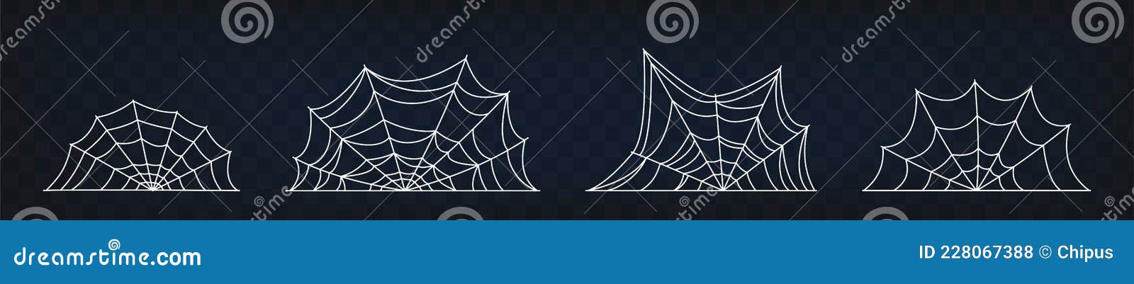 Set of Spider Web Symbols, Realistic Spiderweb. Stock Vector ...