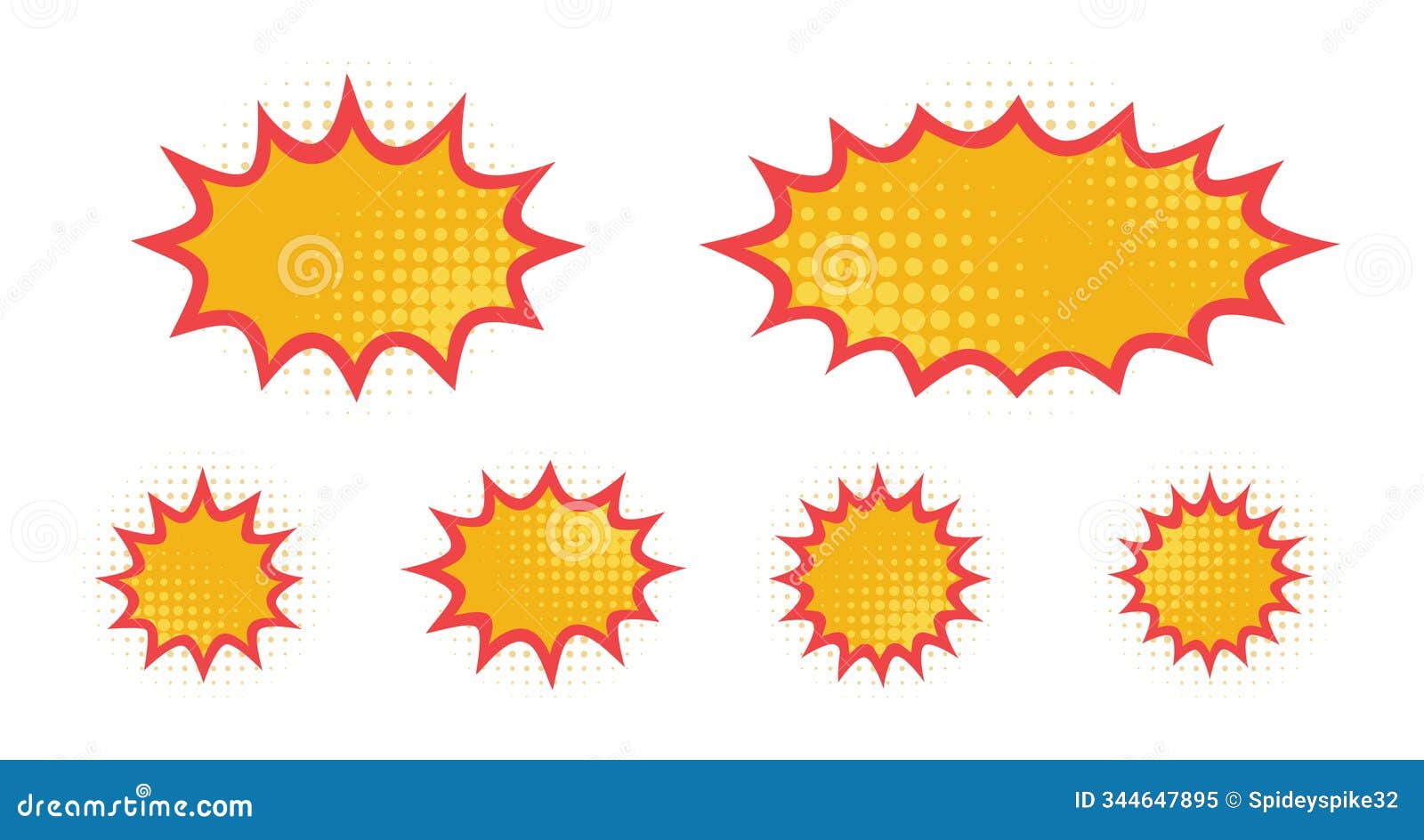 A Set of Spiky Speech Bubbles. Isolated Vector Illustration Stock ...