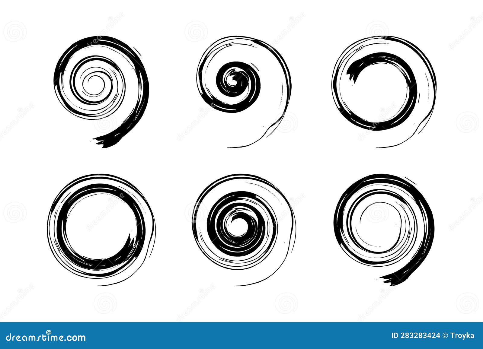 Set of Spiral Design Elements. Abstract Swirl Icons Stock Vector ...