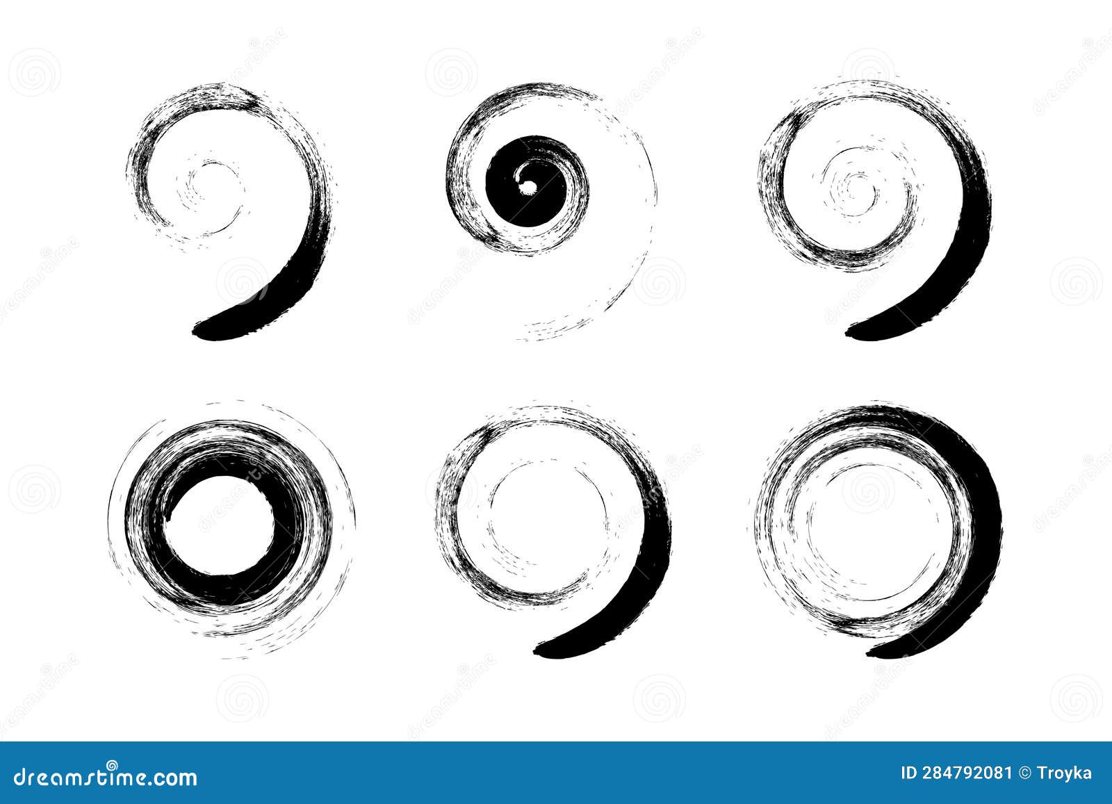 Set of Spiral Design Elements. Abstract Swirl Icons Stock Vector ...