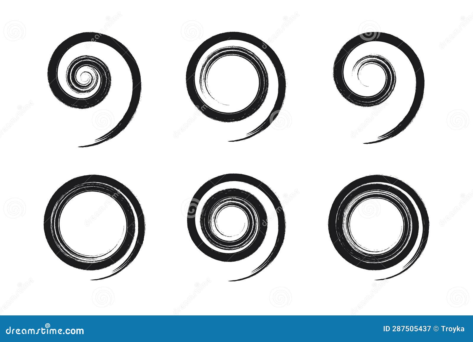 Set of Spiral Design Elements. Abstract Swirl Icons Stock Vector ...