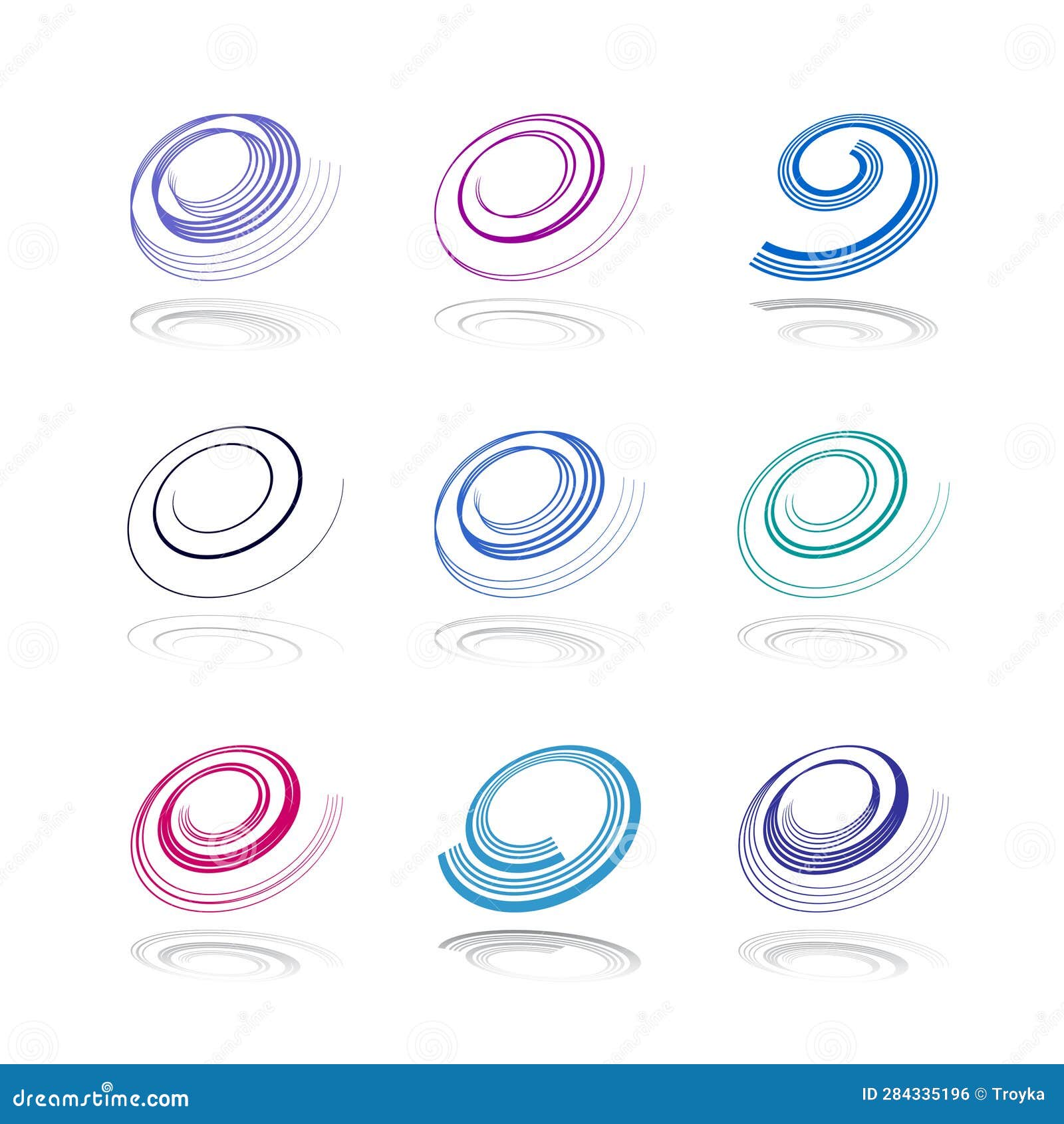 Set of Spiral Design Elements. Abstract Whirl Icons Stock Vector ...