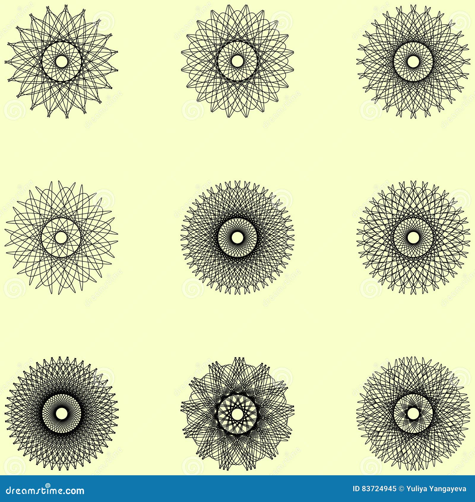 Set of Spirograph. stock vector. Illustration of icon - 83724945