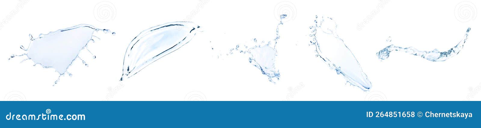 Set with Splashes of Pure Water on White Background. Banner Design ...