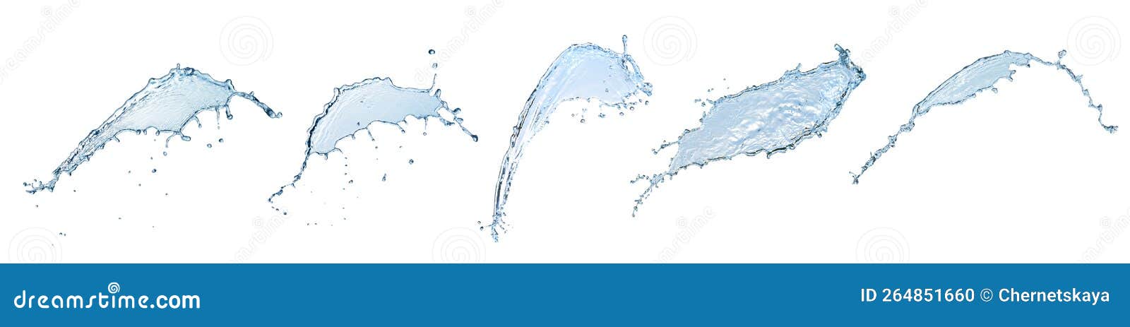Set with Splashes of Pure Water on White Background. Banner Design ...