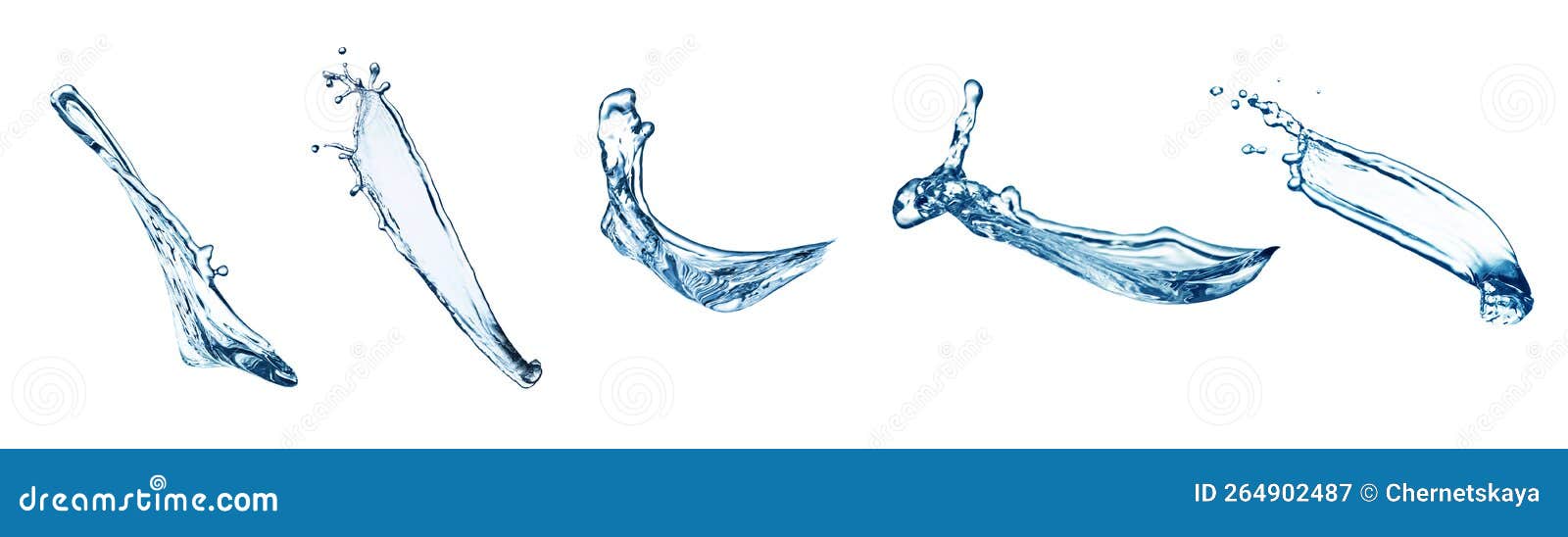 Set with Splashes of Pure Water on White Background. Banner Design ...