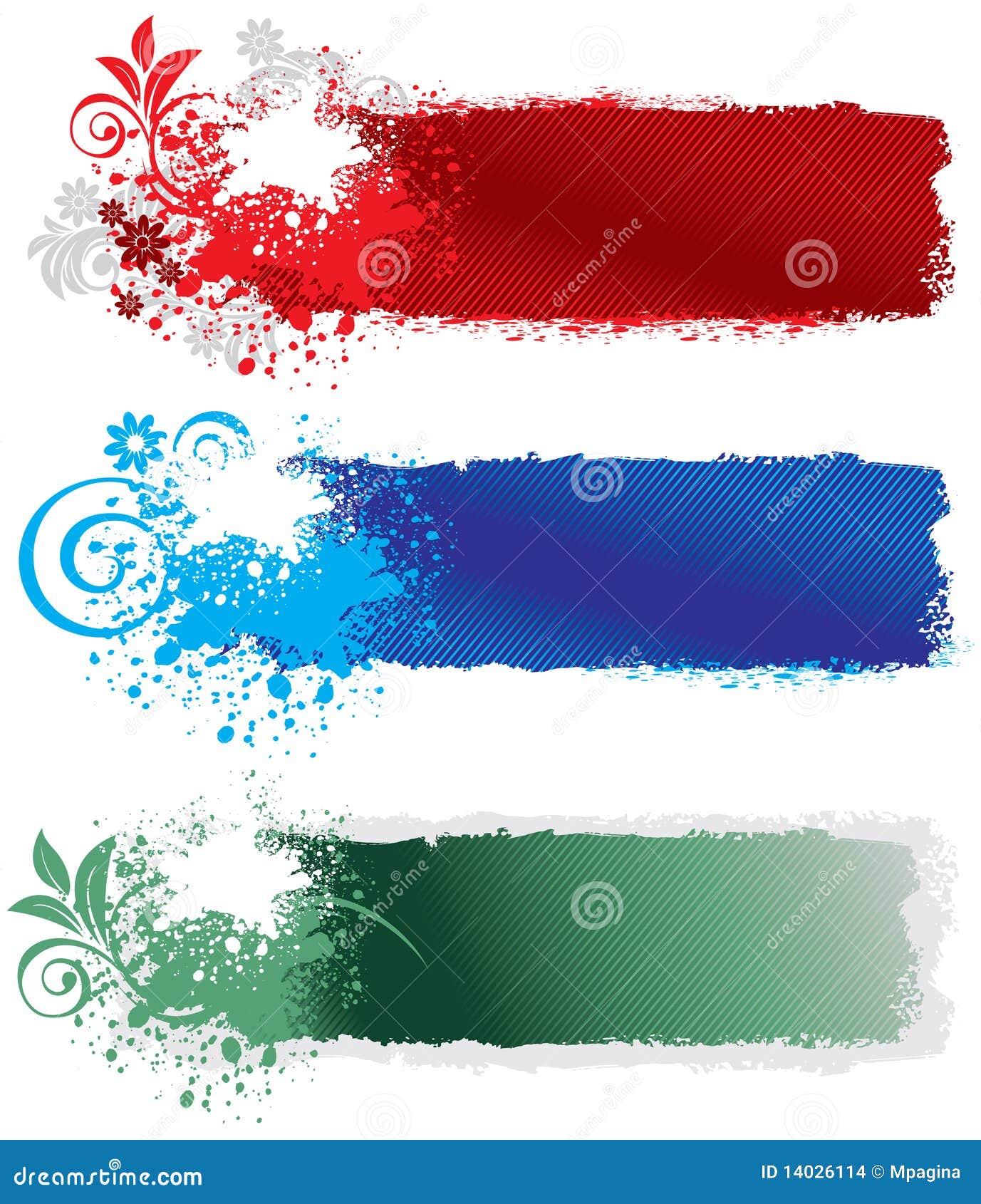 Set of splatter banners stock vector. Illustration of multi - 14026114