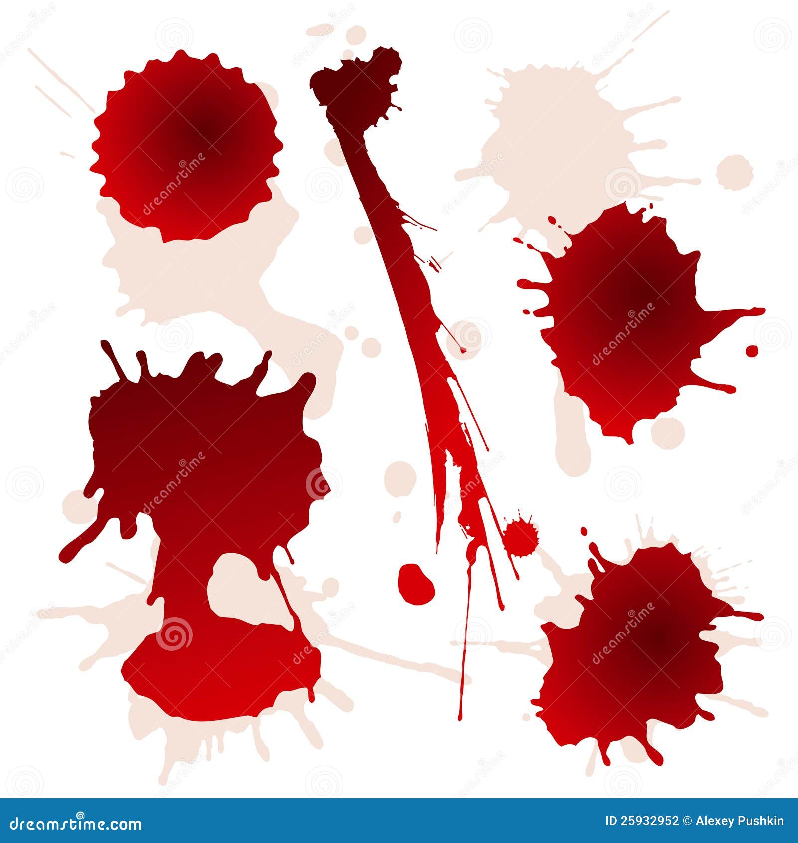 Splattered Blood Stains Cartoon Vector | CartoonDealer.com #25933023