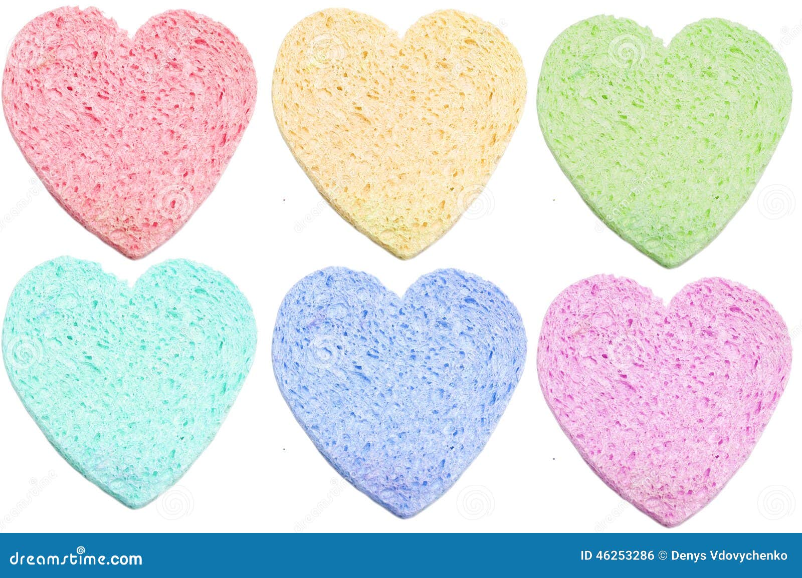 Set of Sponges Bath Heart-shaped Stock Photo - Image of health, healthy ...