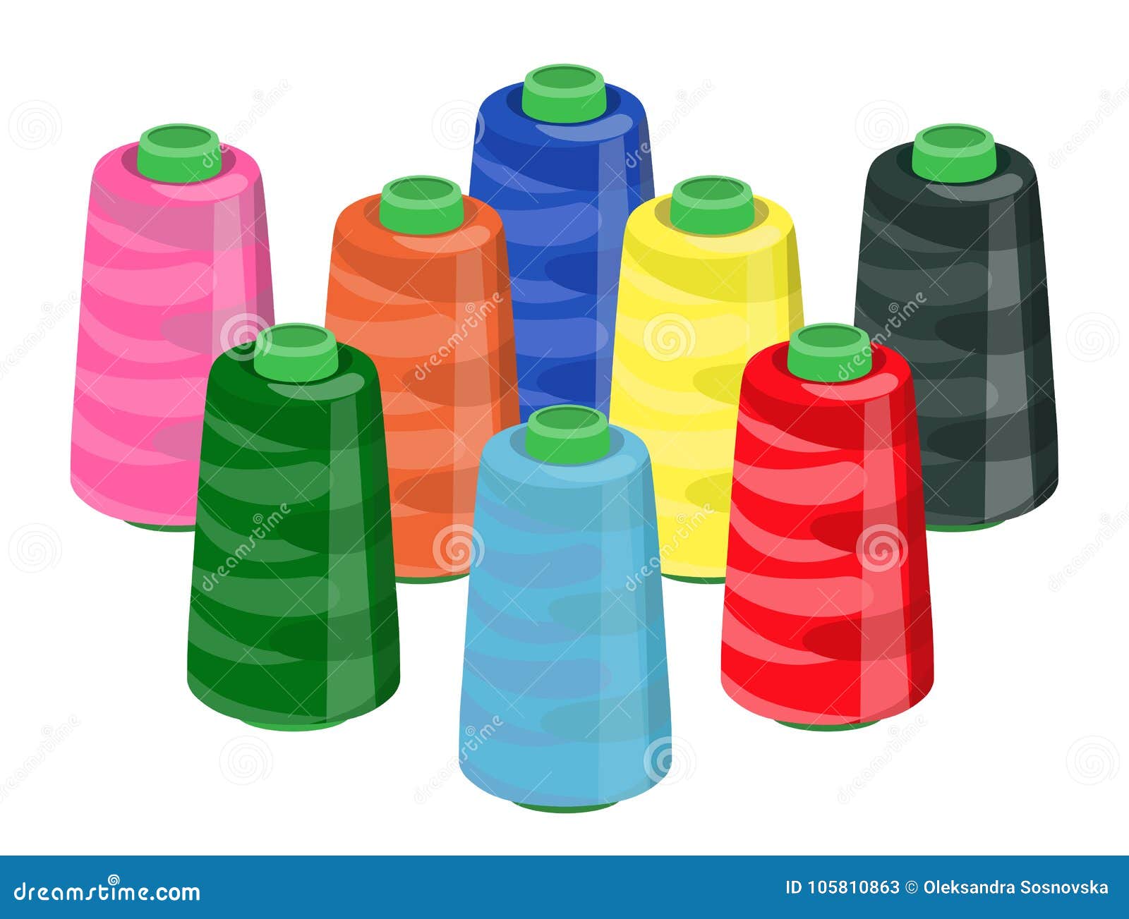 Set of Spools with Threads. Vector Illustration Stock Vector ...