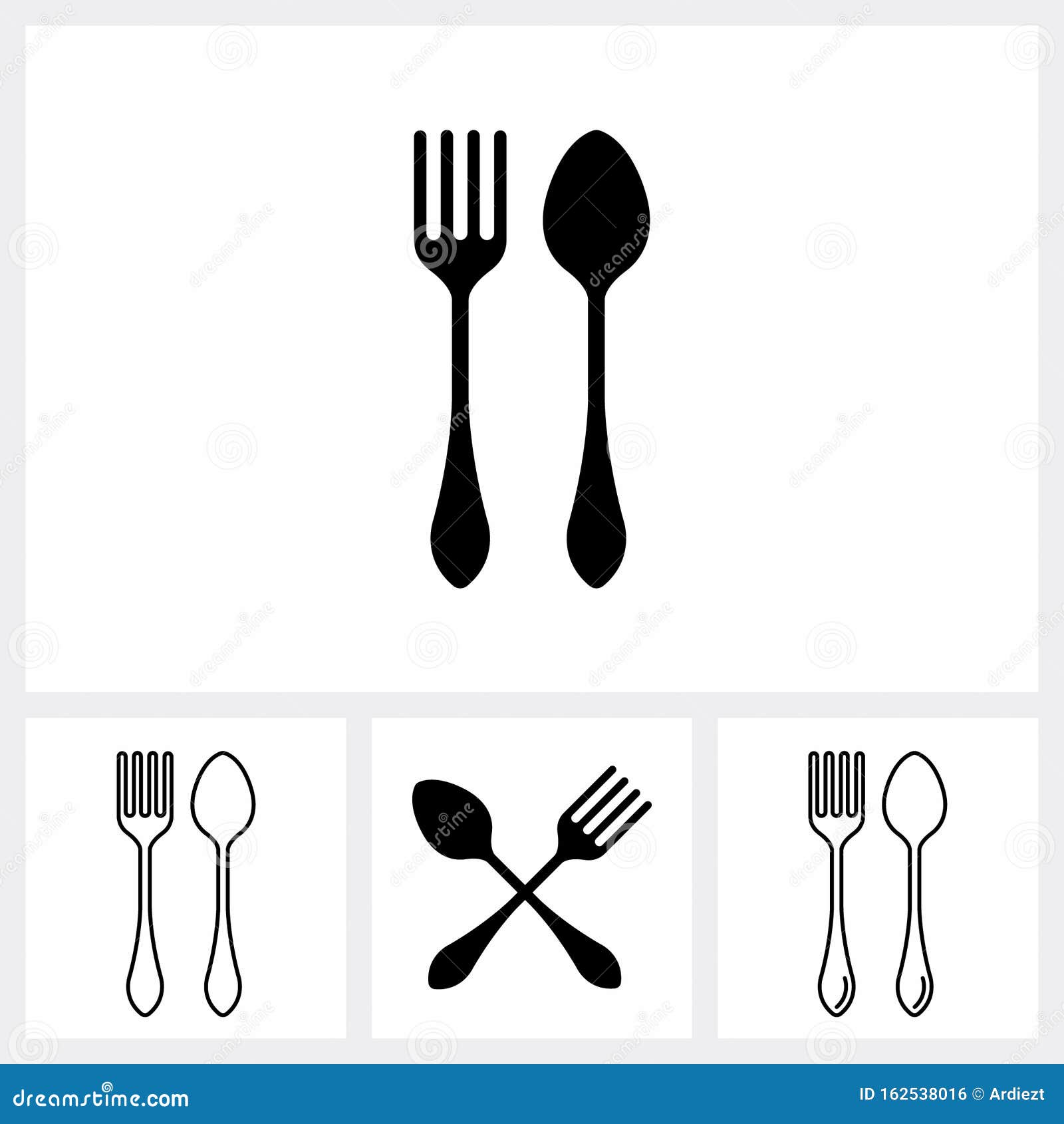 Set of Spoon and Fork Icon. Simple Flat Vector Illustration Stock ... Set of Spoon and Fork Icon. Simple Flat Vector Illustration Stock ...