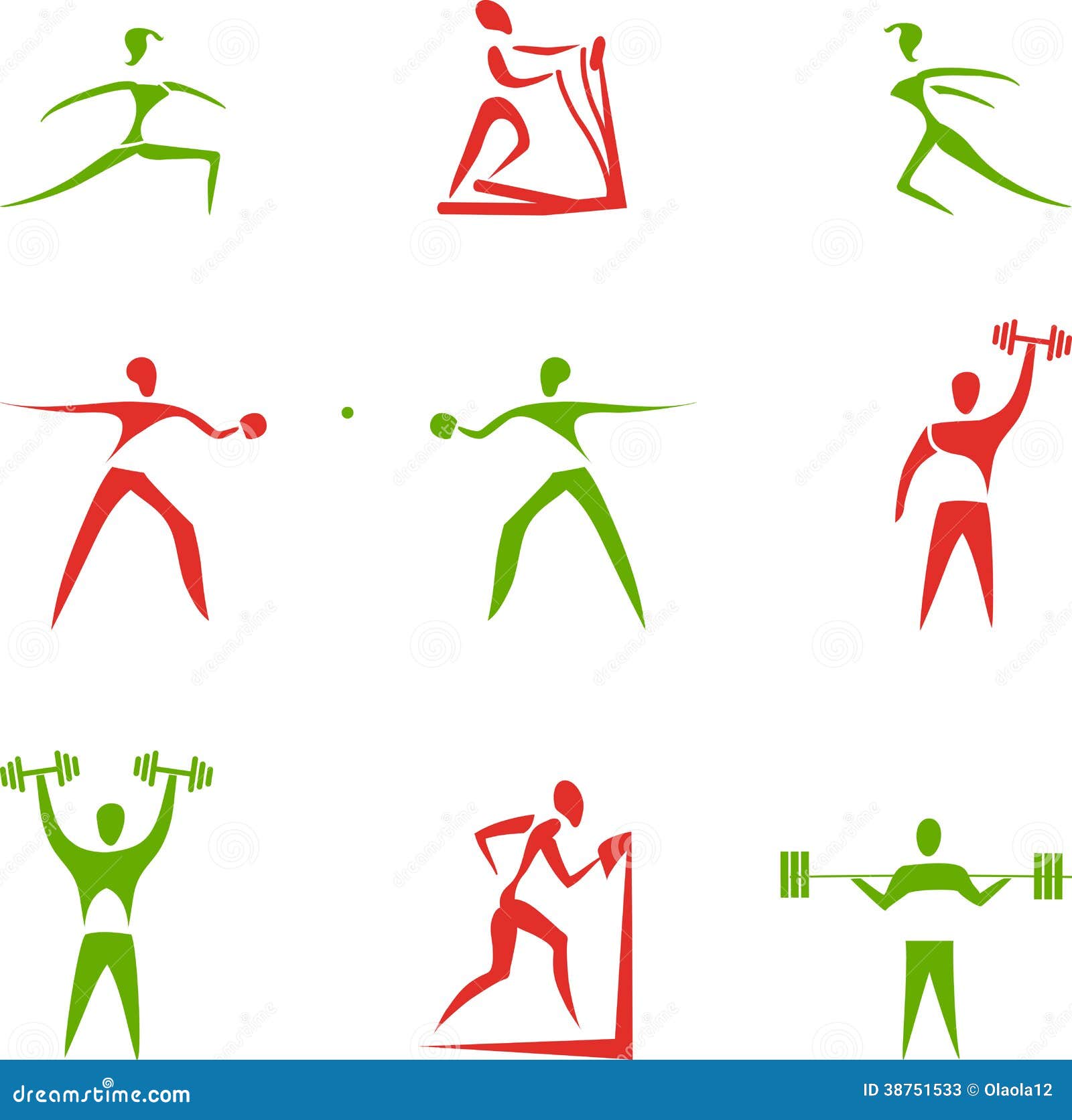 Set of sport figures stock illustration. Illustration of icon - 38751533