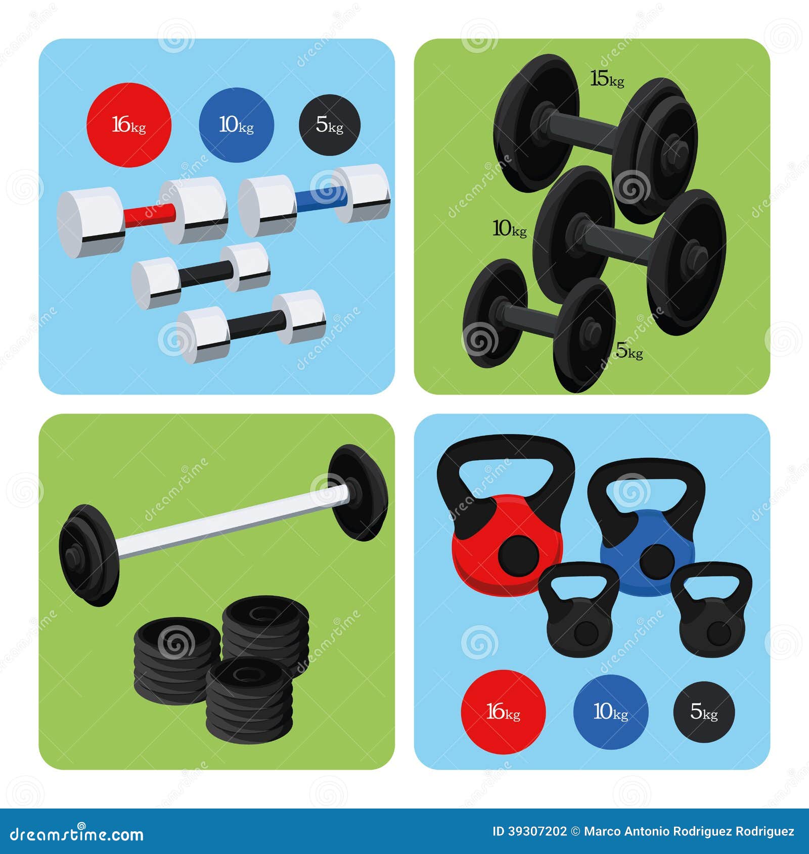 Set of Sport and Gym Elements Stock Illustration - Illustration of ball ...