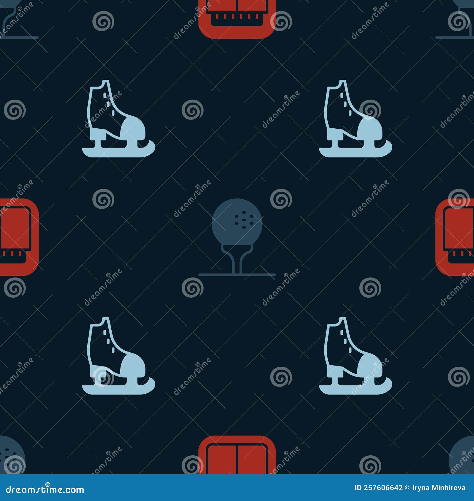 Set Sport Mechanical Scoreboard, Golf Ball on Tee and Skates on ...