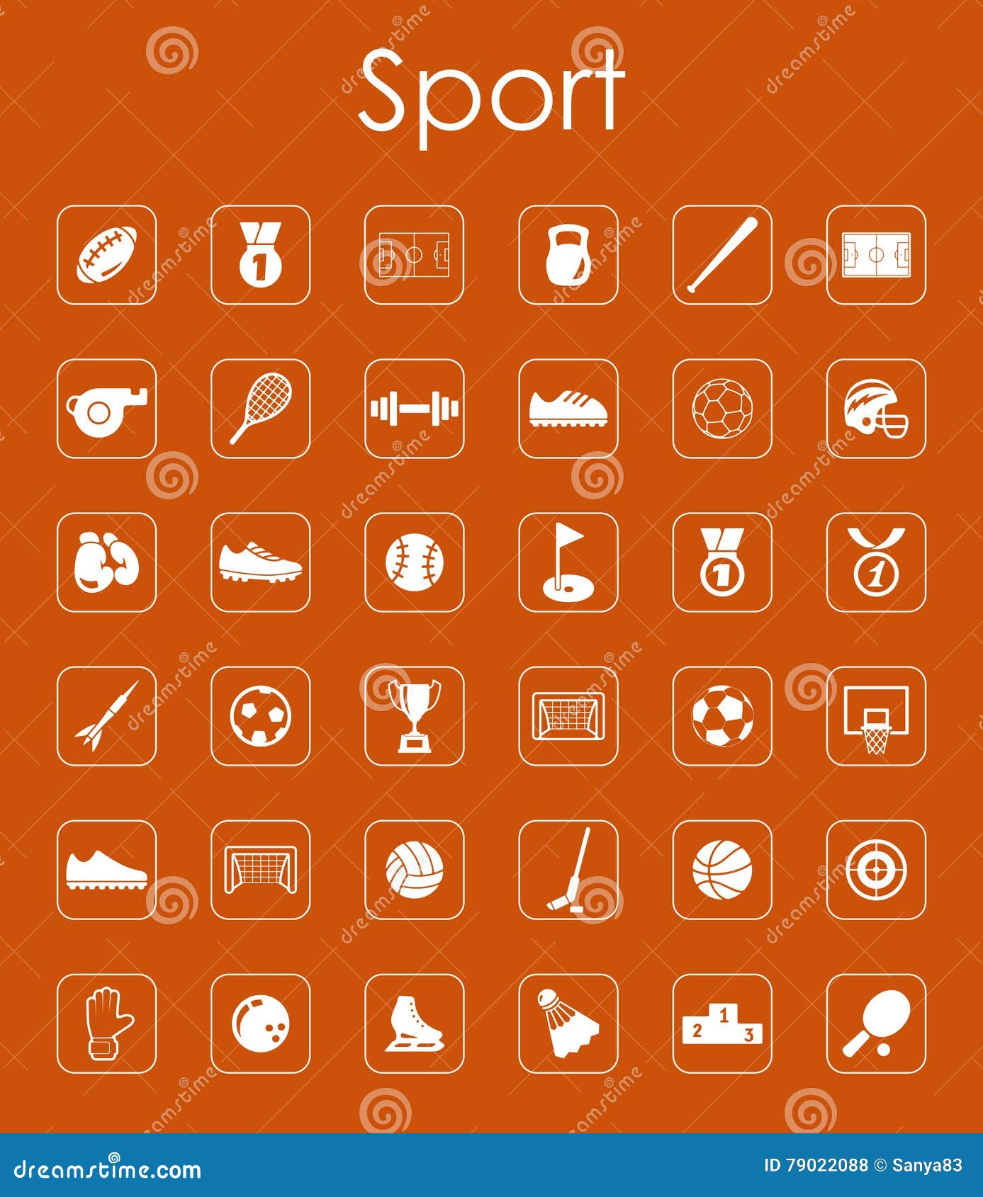 Set of sport simple icons stock vector. Illustration of design - 79022088
