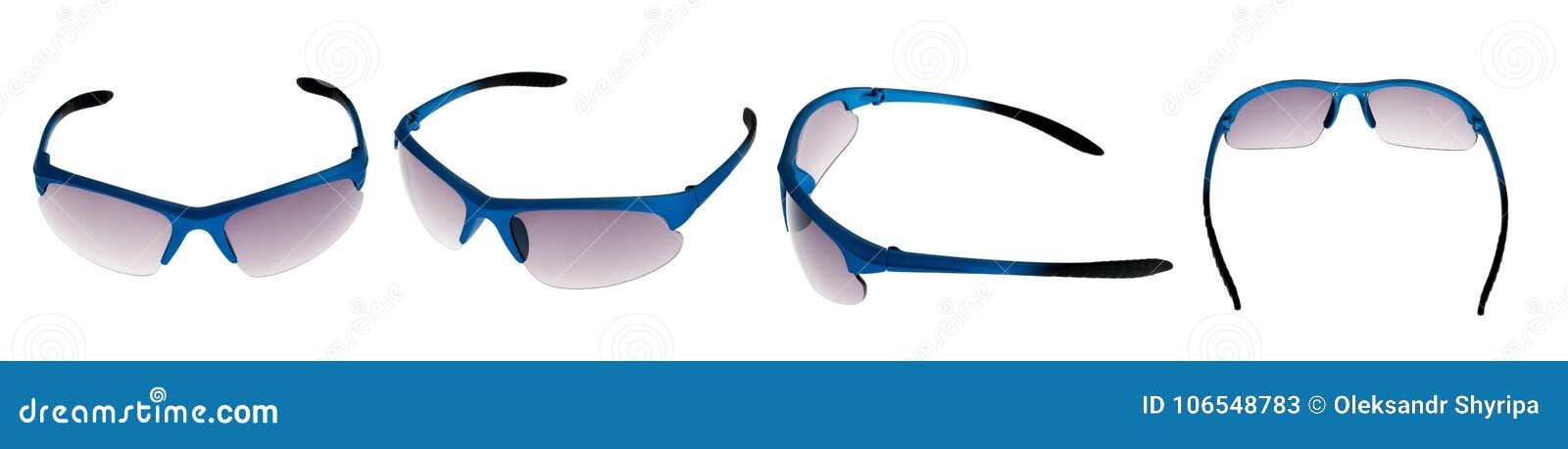 A Set of Sport Sunglasses from Different Angles. on a White Back Stock ...