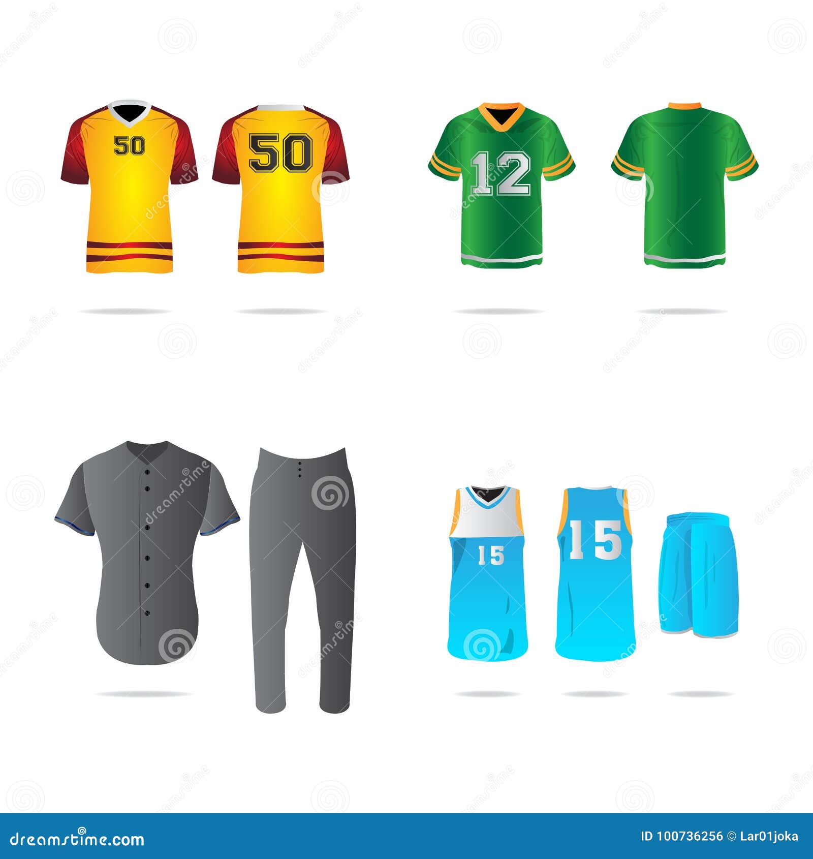 Set Of Sport Uniforms Vector Illustration | CartoonDealer.com #84253830