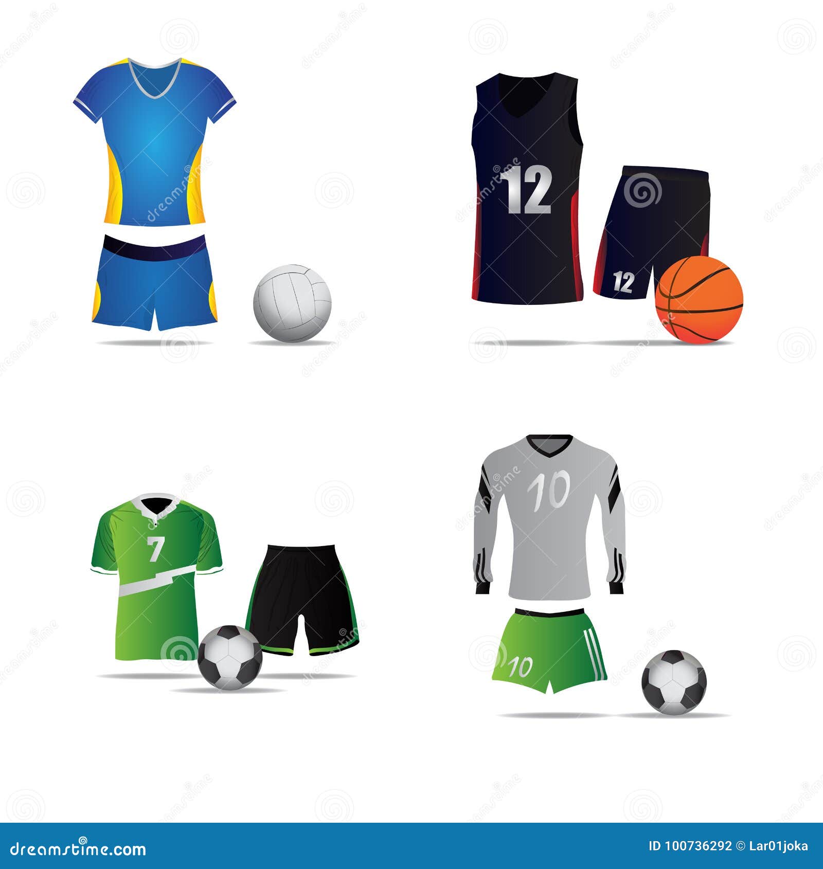 Set Of Sport Uniforms Vector Illustration | CartoonDealer.com #84253830