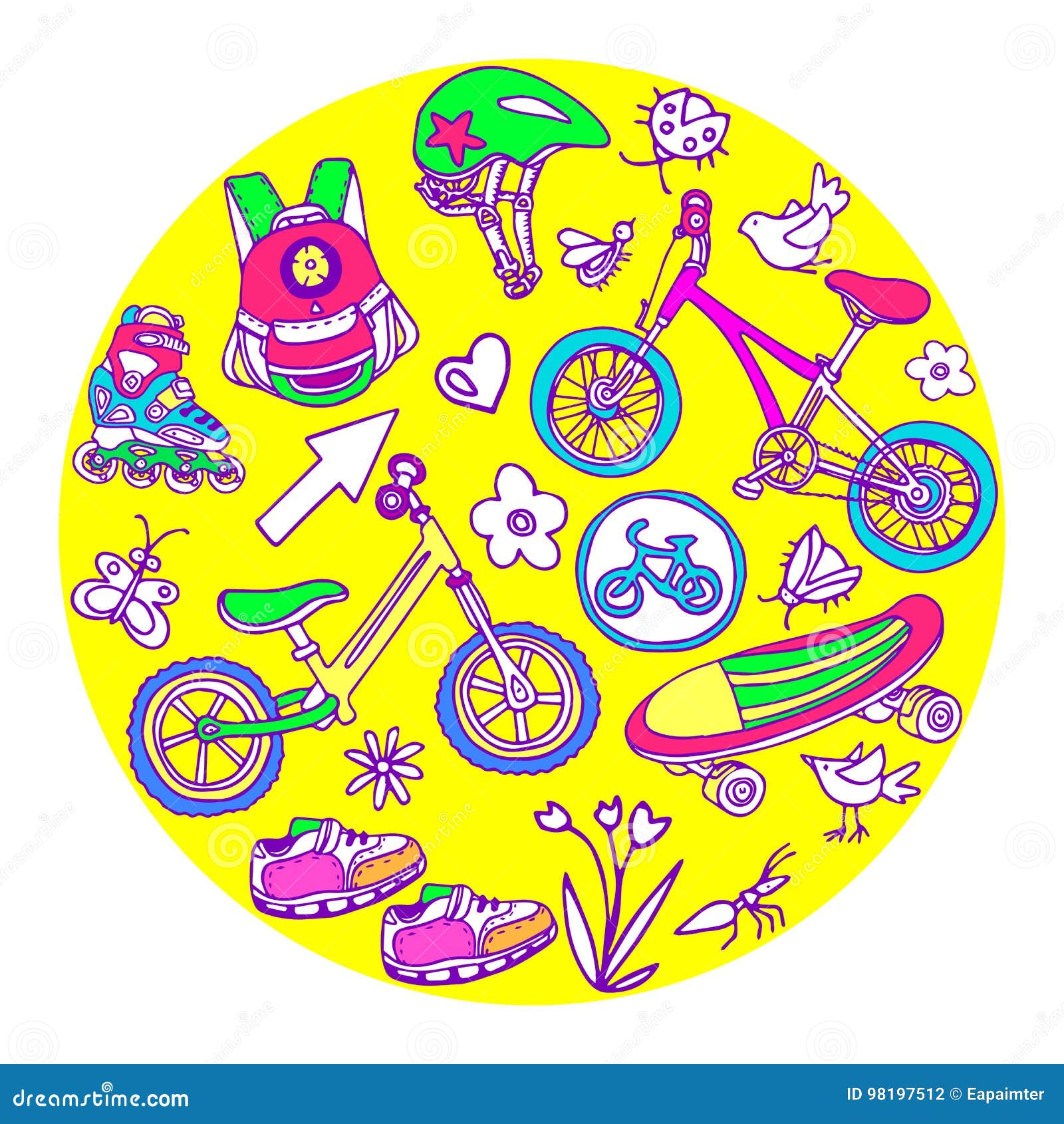 Set of Sporting Goods for Kids. Vector Template Stock Vector ...