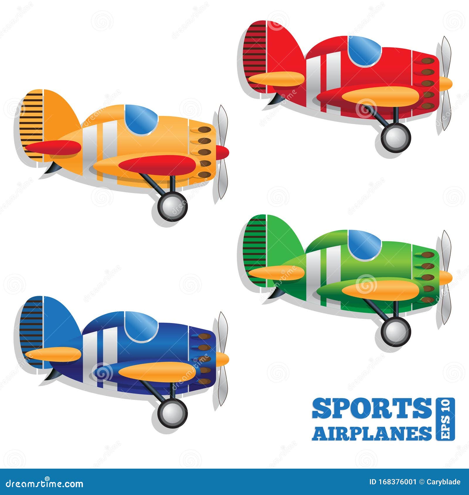 Set of Sports Airplanes on White Background. Stock Vector ...
