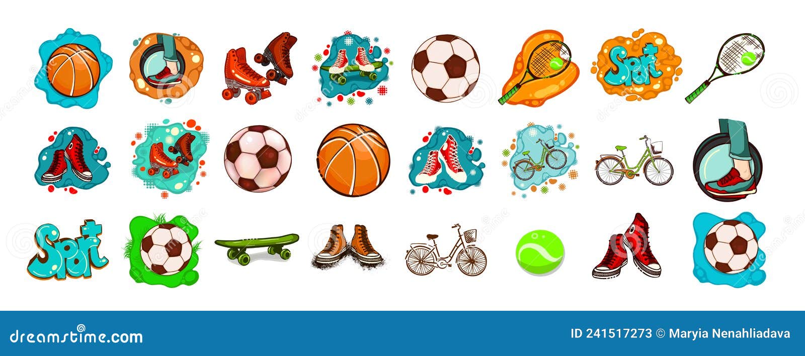 Set of Sports Elements on a White Background. Vector Illustration Stock ...