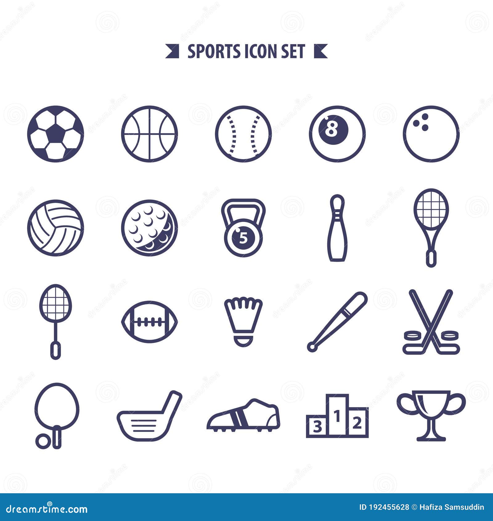 Set of sports icons. stock vector. Illustration of games - 192455628
