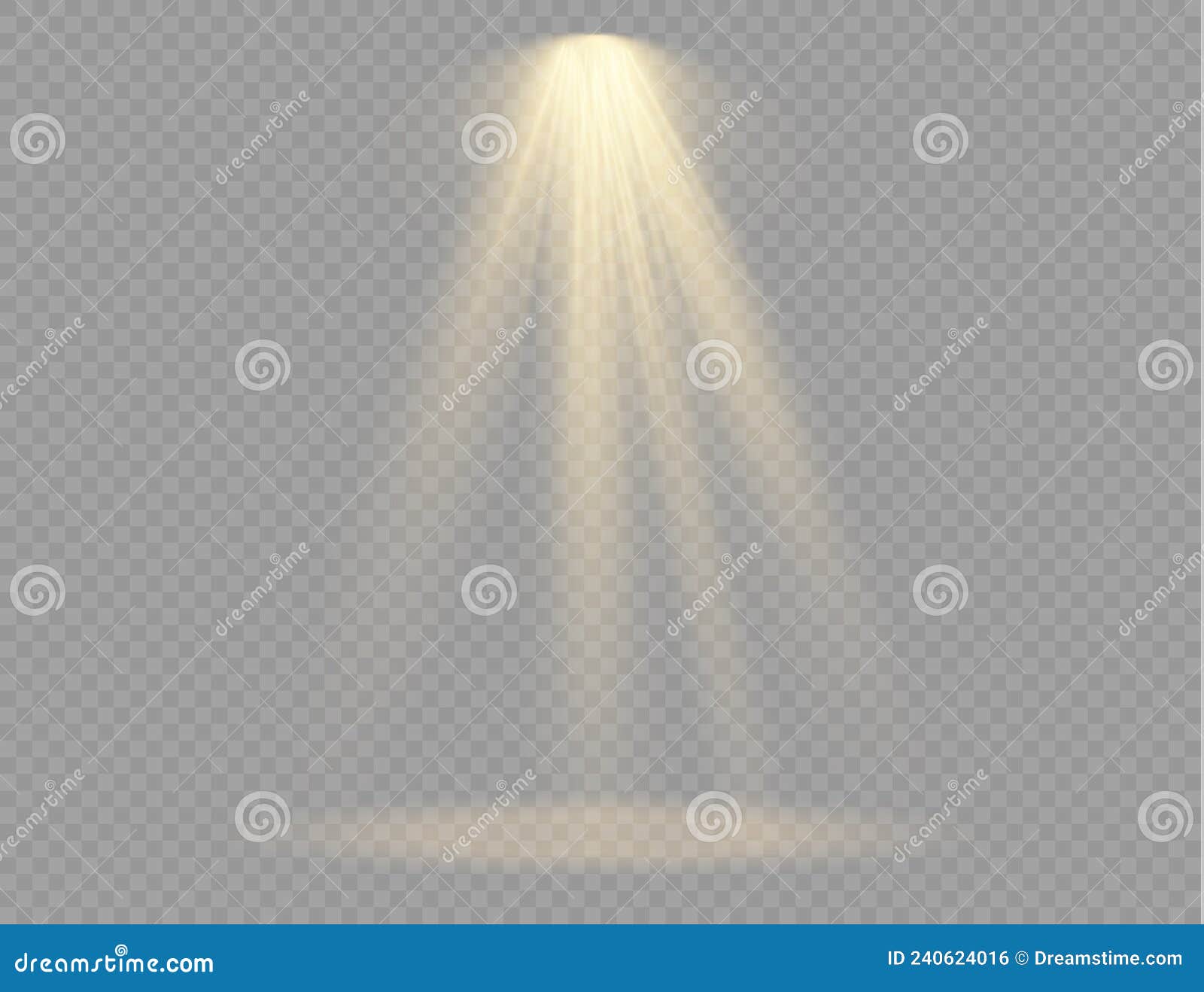 Spotlight Projector, Light Effect with Yellow Rays Stock Photo - Image ...