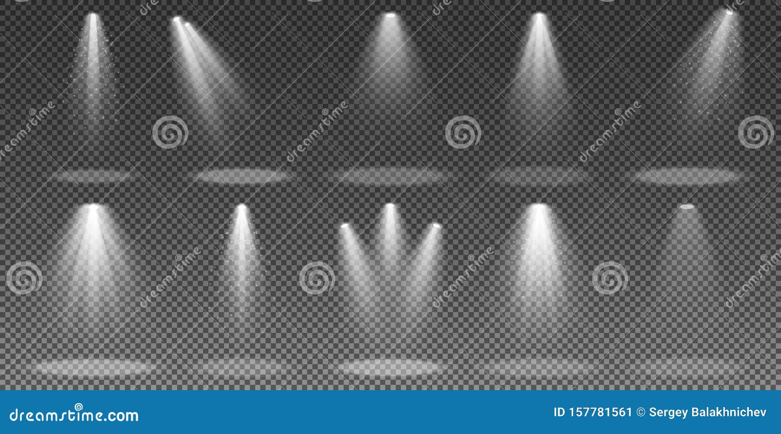Spotlights Isolated On Transparent Background. Floodlight For Show ...