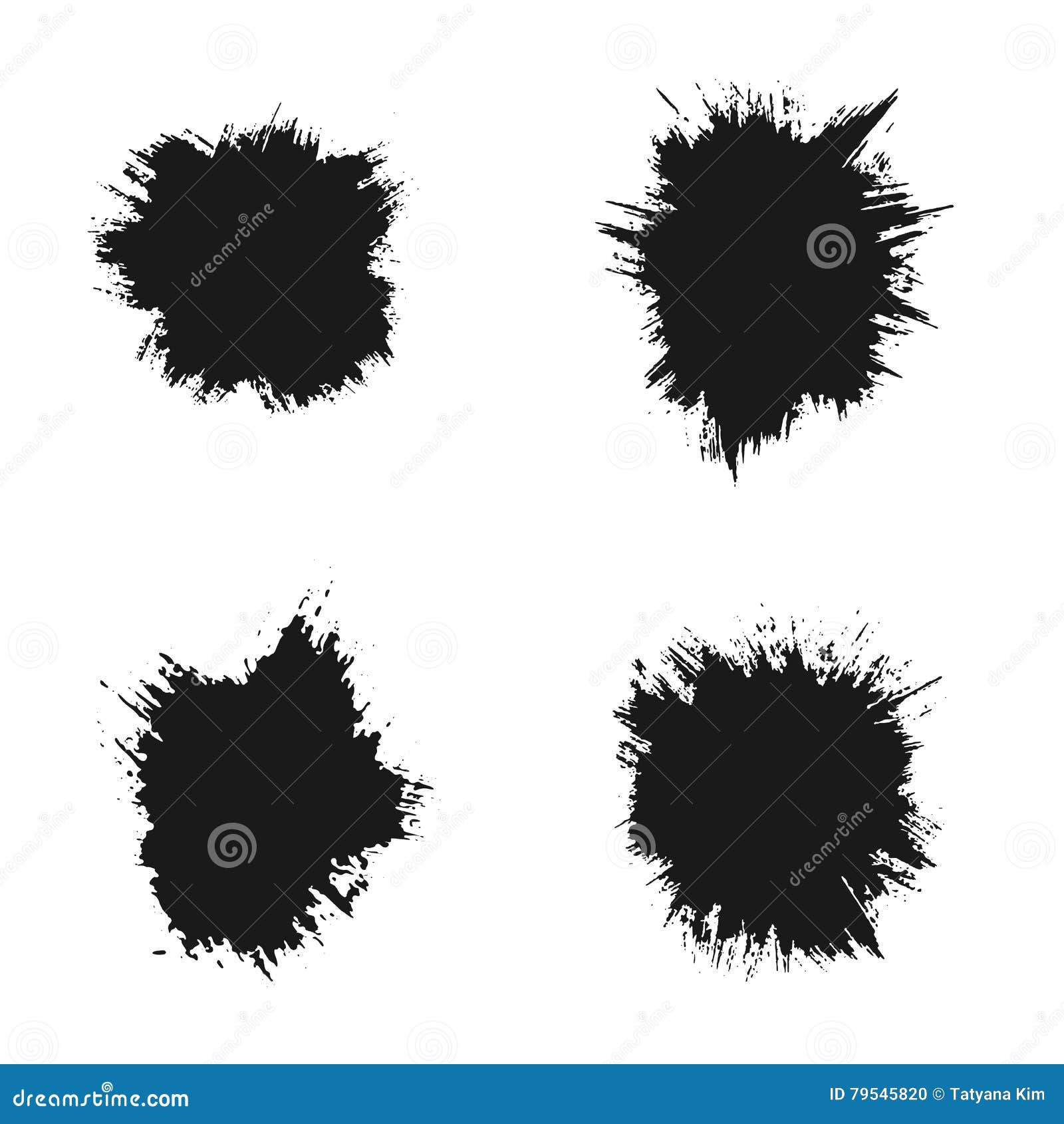Set of Spots. Vector Illustration Stock Vector - Illustration of rough ...