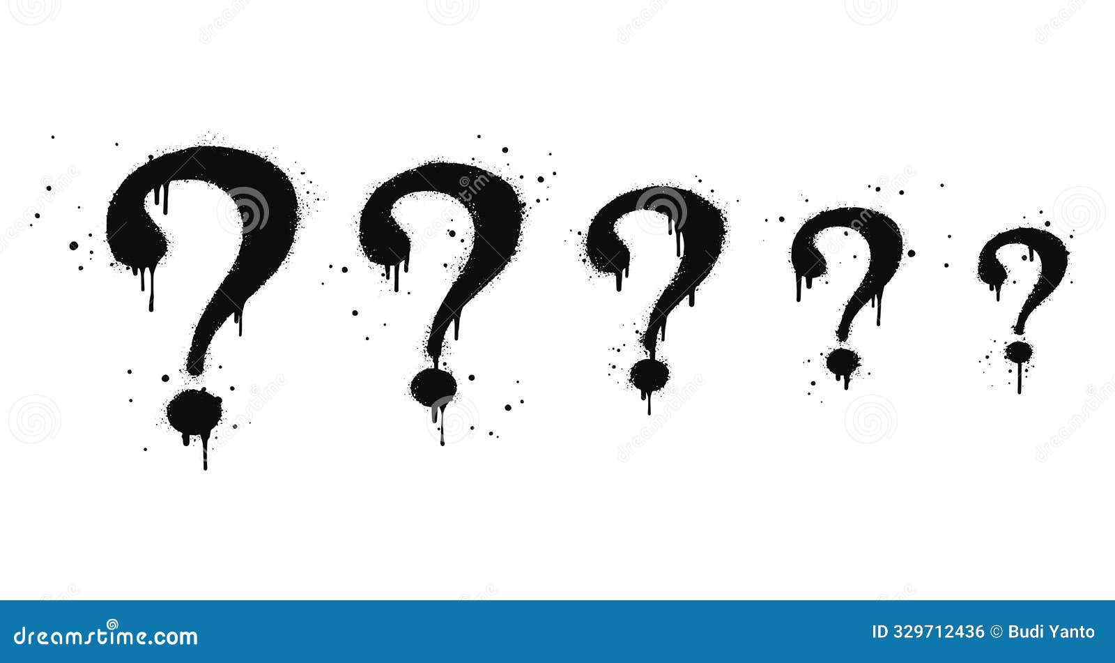 Graffiti Question Mark In Black Over White Vector Illustration ...
