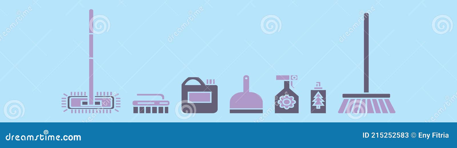 Set of Spring Cleaning Cartoon Icon Design Template with Various Models ...