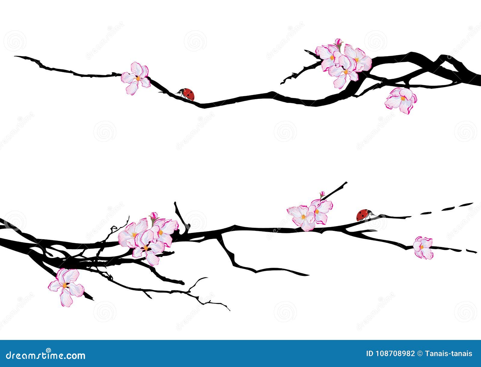 Set of spring dividers stock vector. Illustration of border - 108708982