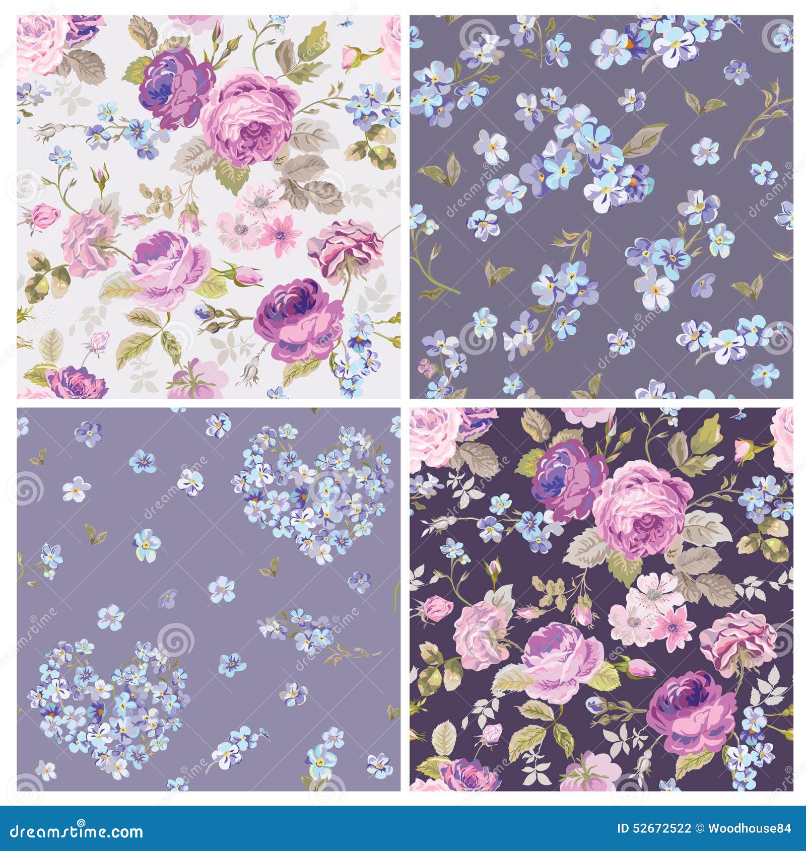 Set of Spring Flowers Backgrounds Stock Vector - Illustration of ...