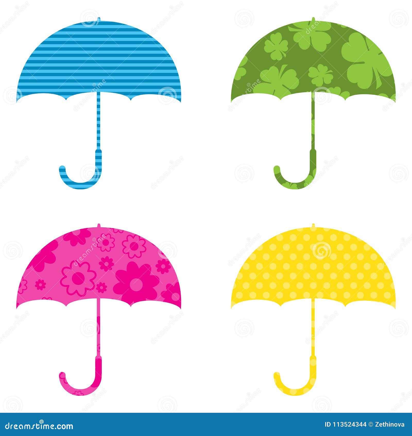 Pattern Filled Umbrellas stock illustration. Illustration of bright ...