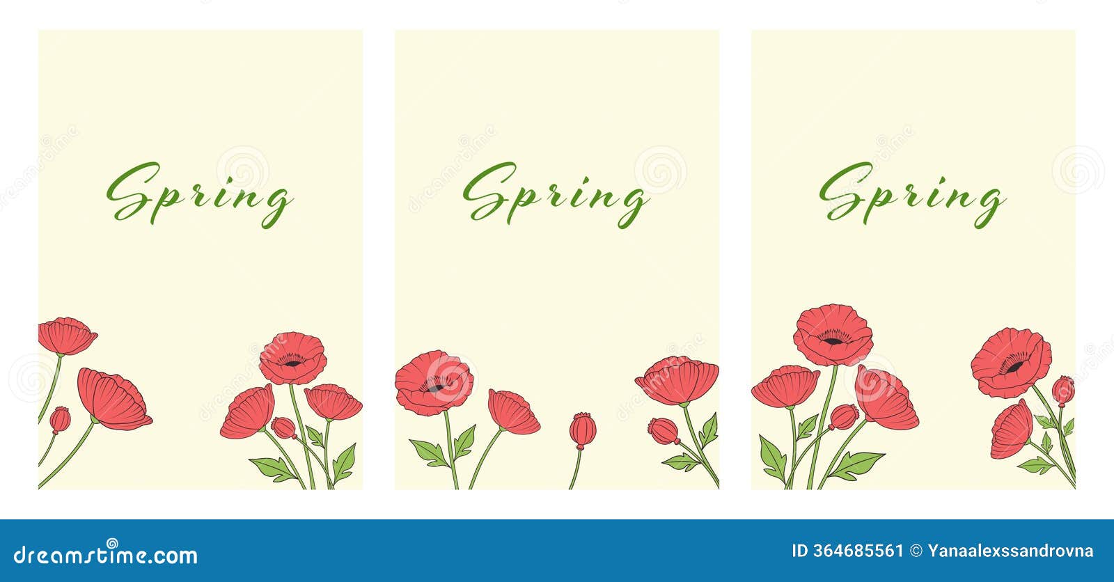 Set Of Vertical Backgrounds With Green Brush Strokes. Grunge, Sketch ...