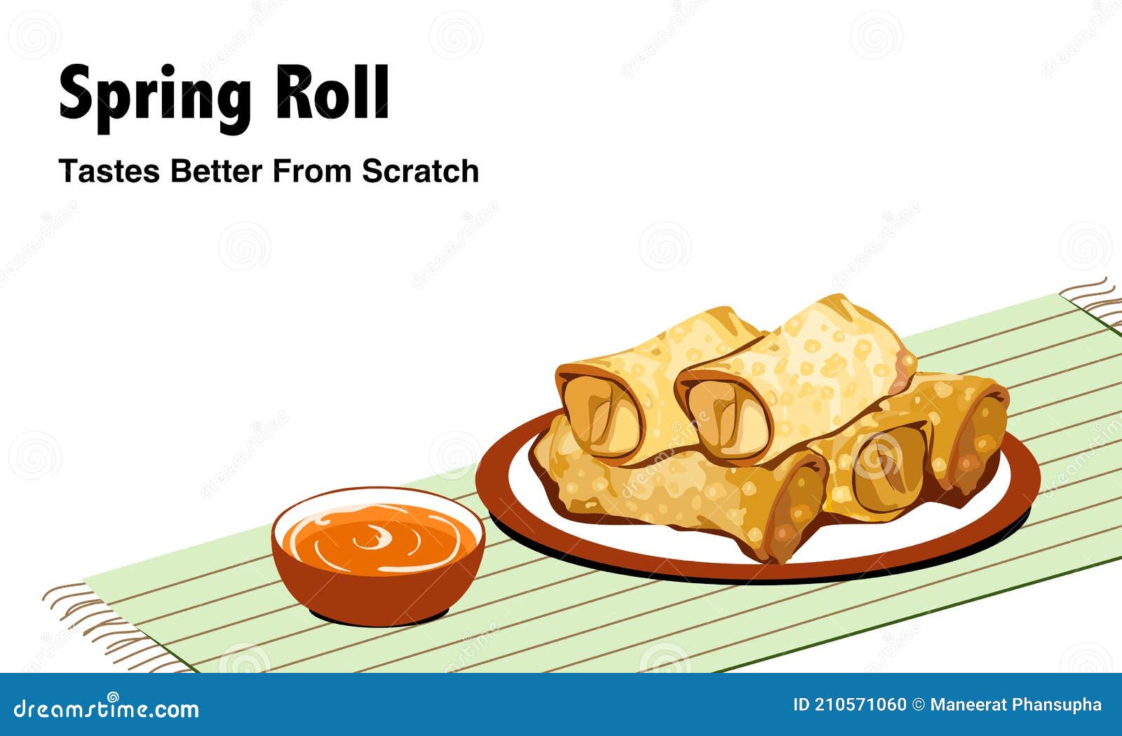Set of Spring Roll, a Set of Fried Spring Roll Stock Illustration ...