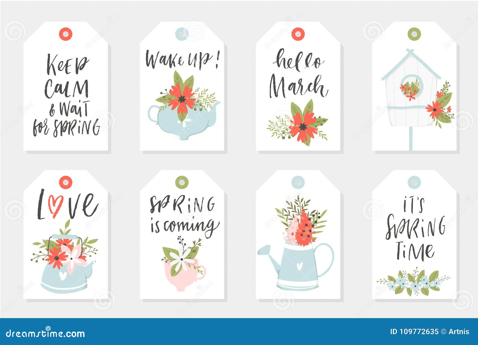 Set of Spring Tags and Labels Stock Vector - Illustration of flowers ...